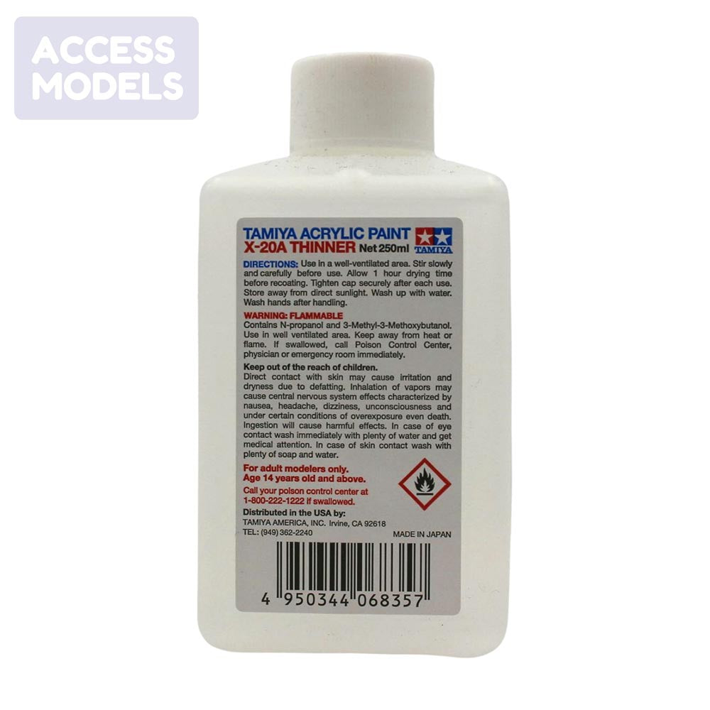 Tamiya Acrylic Paint Thinner 250ml X-20A - Access Models
