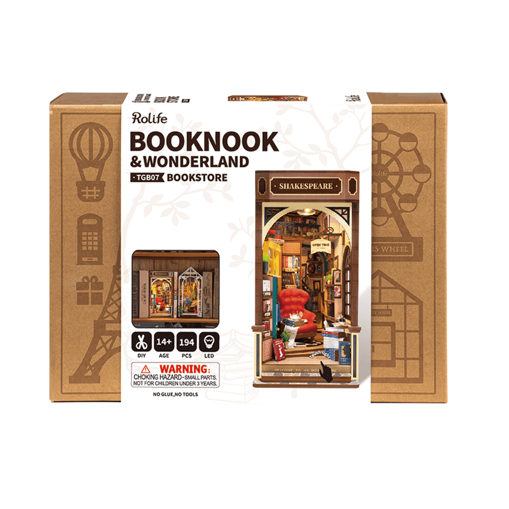 Rolife Shakespeare Bookstore Book Nook TGB07 | DIY Wooden Model Kits ...