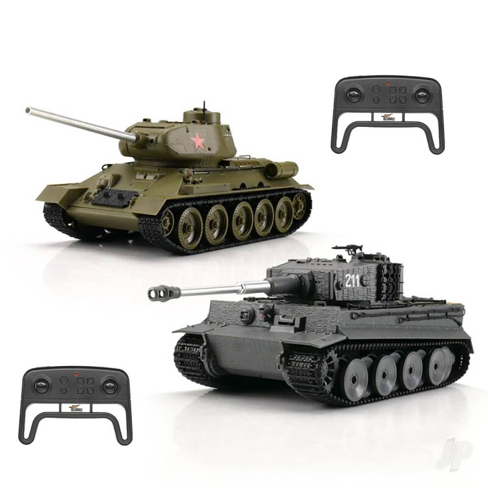 Torro 1:30 Tiger 1 vs T34 IR Battle Tanks TOR15101-CA for Radio Control ...