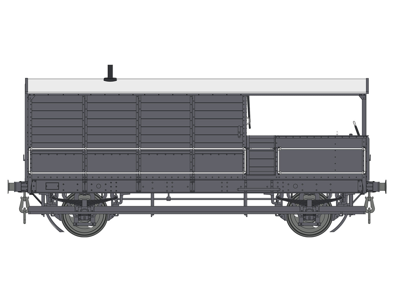 Dapol Toad 20t Brake Van (Diagram AA15) GWR Grey Unnumbered DA7F-300-0 ...