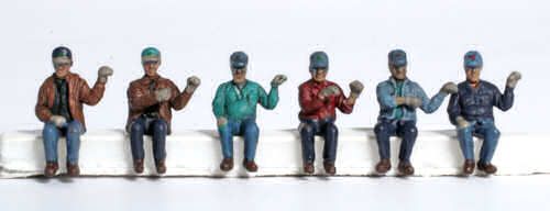 Kato (USA) Seated Locomotive Crew (6) Figure Set K31-610 - Access Models