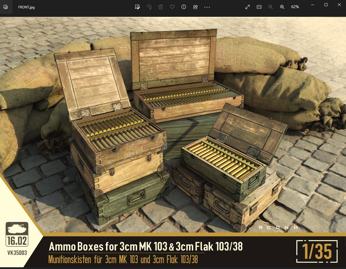 Custom Scale 1/35 Ammo Boxes For 3Cm Mk103 And 3Cm Flak 103/39 Vk35003 ...